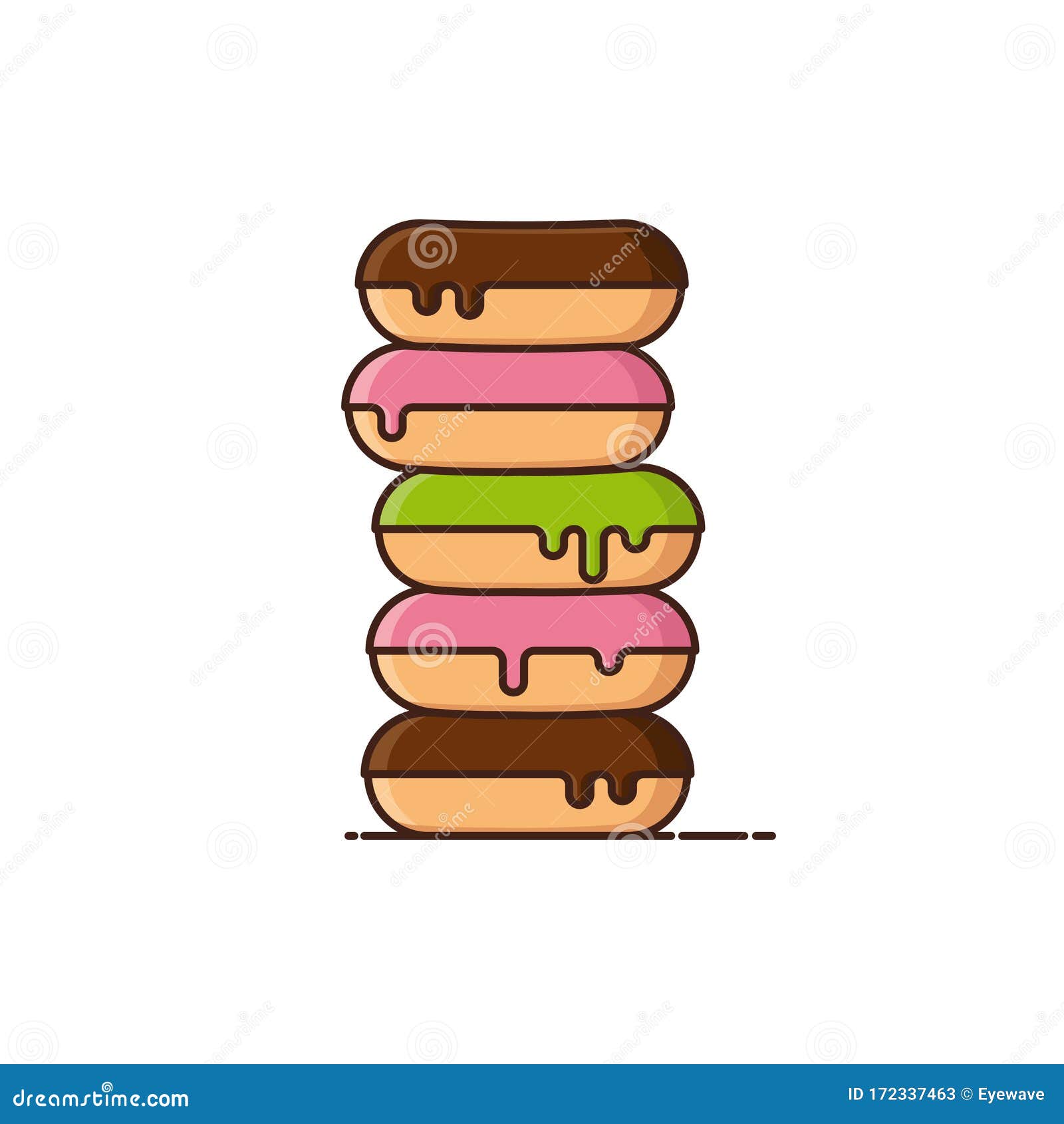 Stack of Donuts Isolated Vector Illustration Stock Vector ...