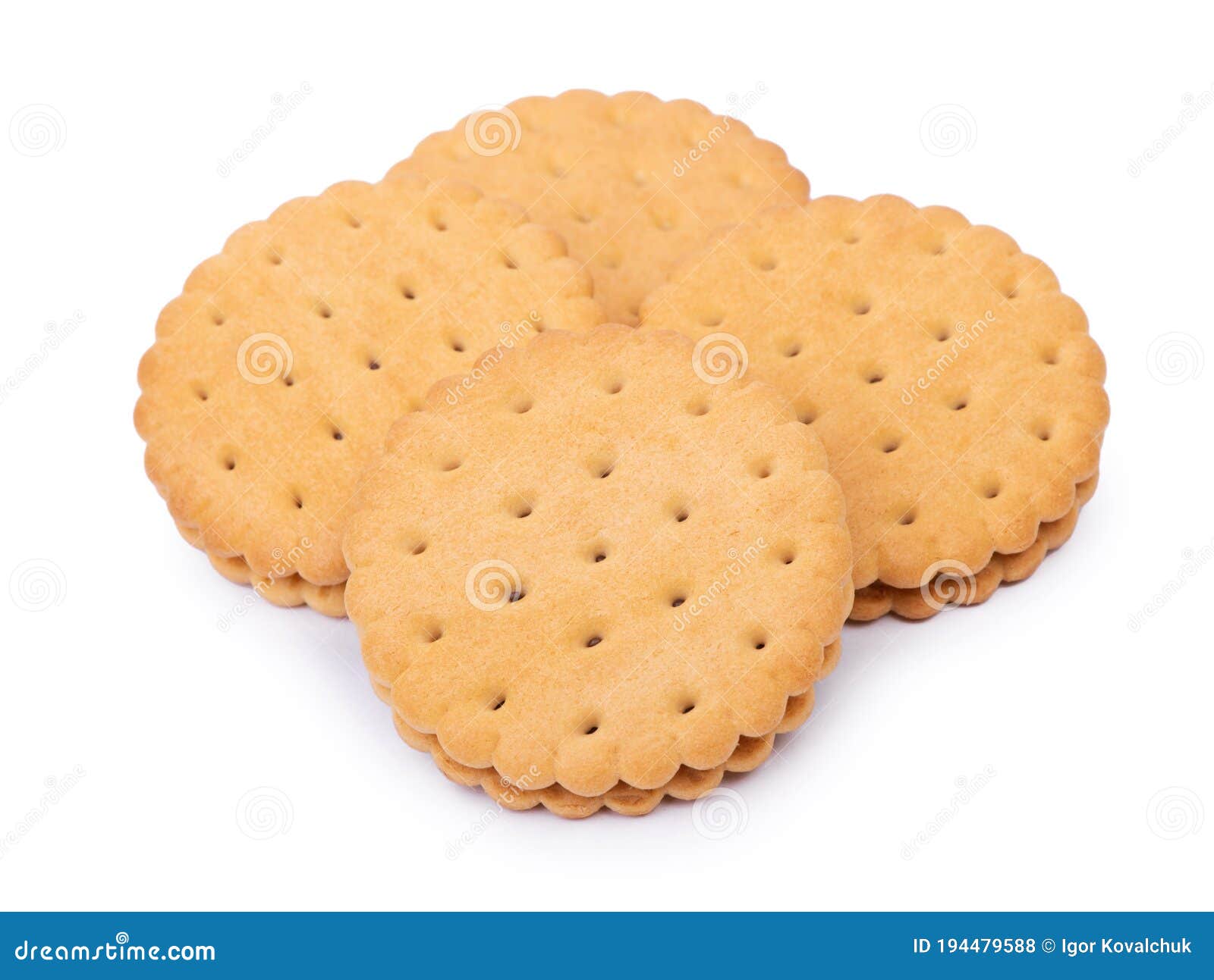 Stack of Double Round Biscuit Cookies Stock Photo - Image of dessert ...