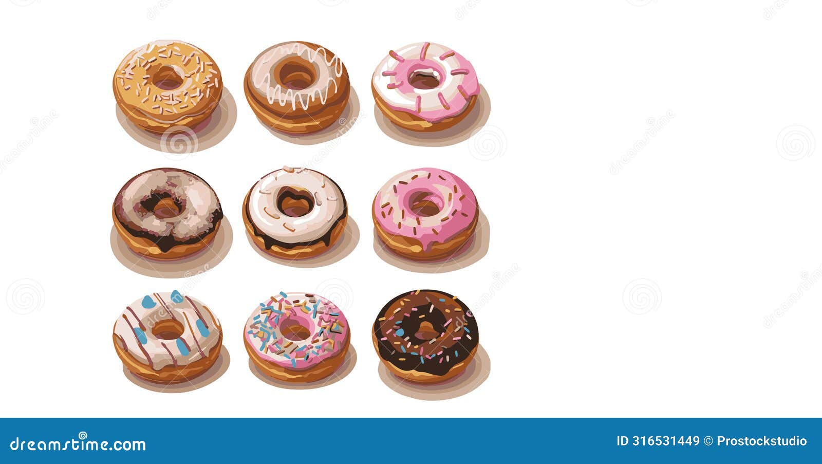 Stack of Doughnuts, Sweets Food Stock Vector - Illustration of ...