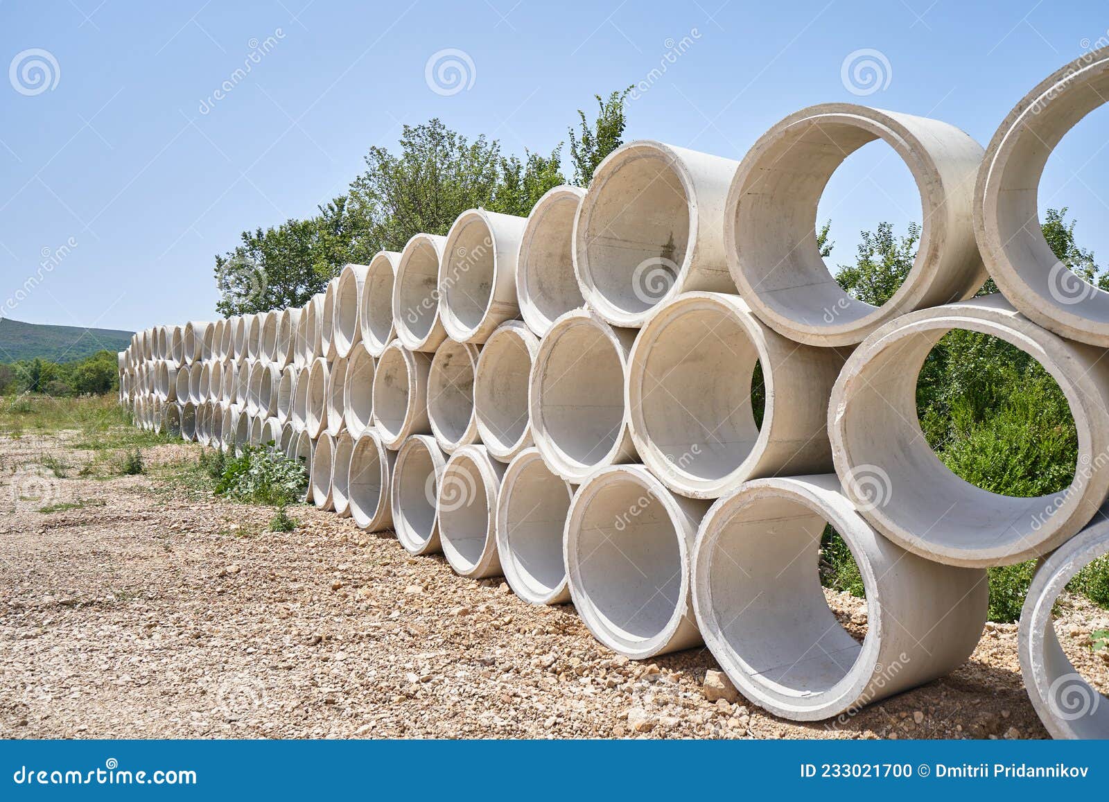 Stack of Drainage Pipe for Septic Tanks and Wells Stock Photo - Image ...