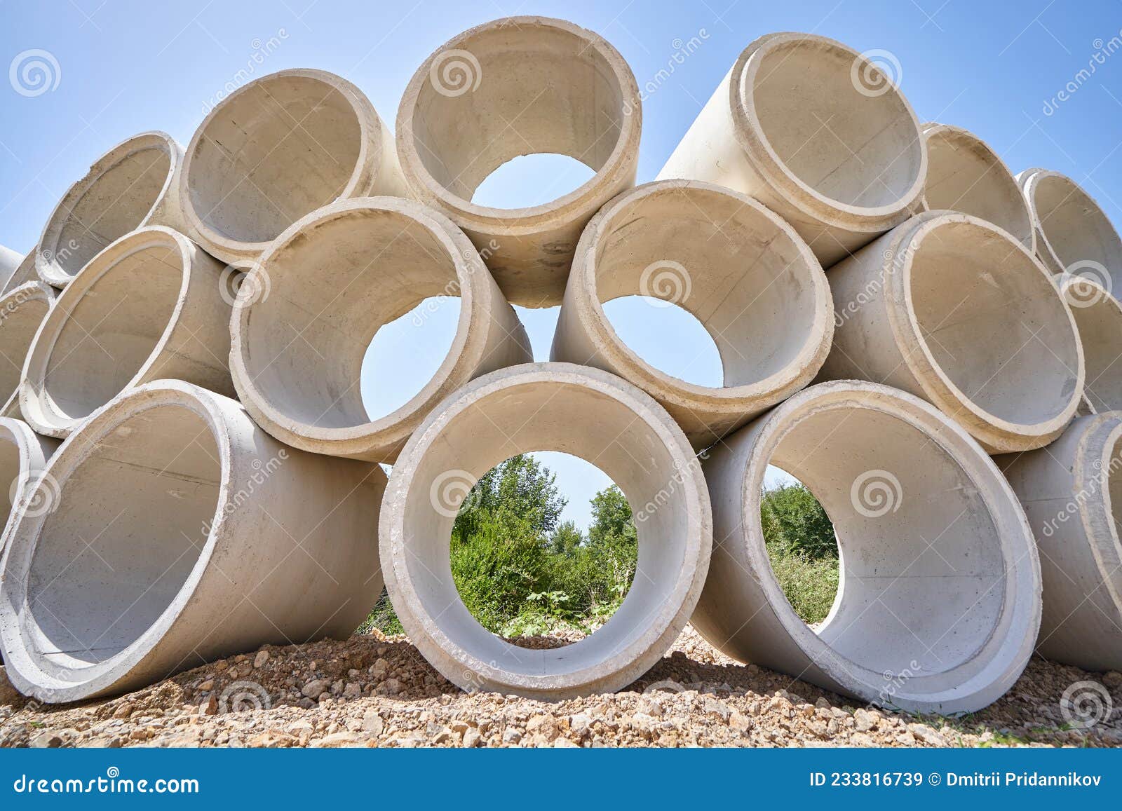 Stack of Drainage Pipe for Septic Tanks and Wells Stock Image - Image ...