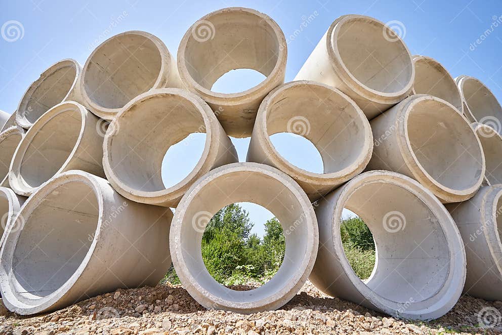 Stack of Drainage Pipe for Septic Tanks and Wells Stock Image - Image ...