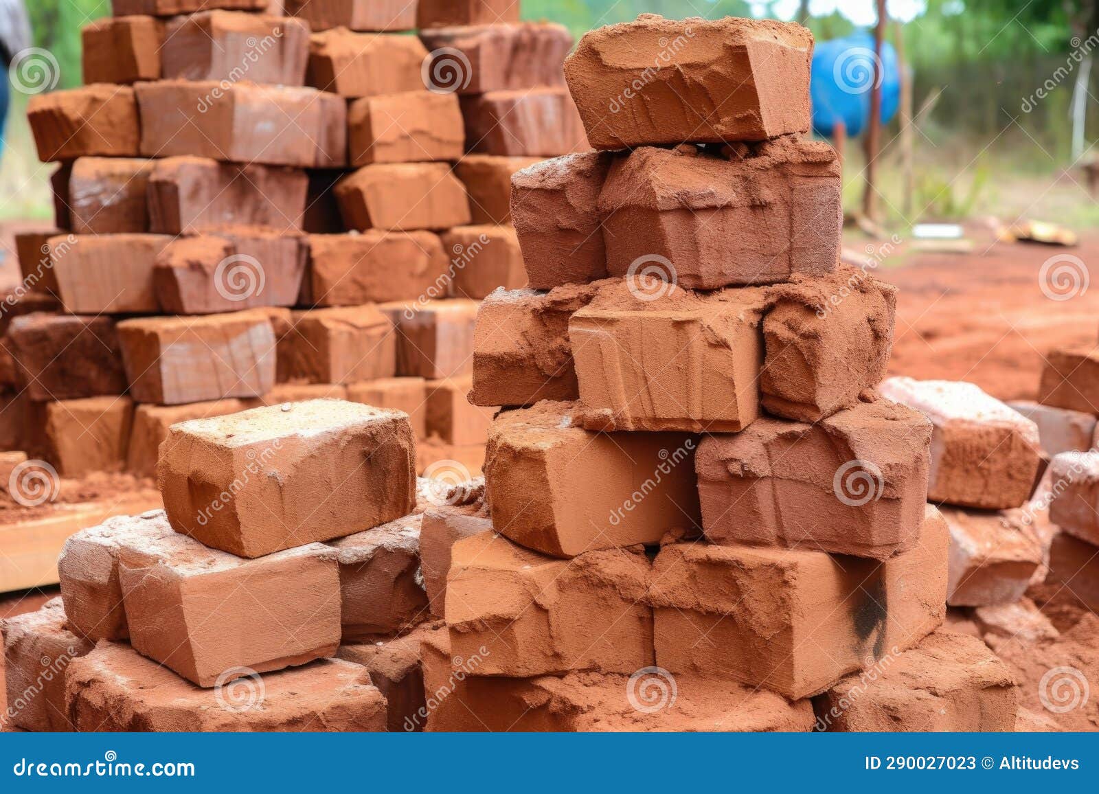 Stack of Dried Mudbricks Ready for Construction Stock Image - Image of ...