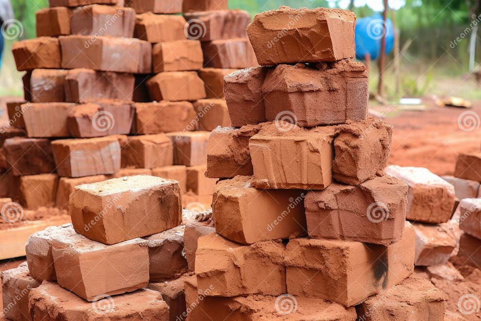 Stack of Dried Mudbricks Ready for Construction Stock Image - Image of ...