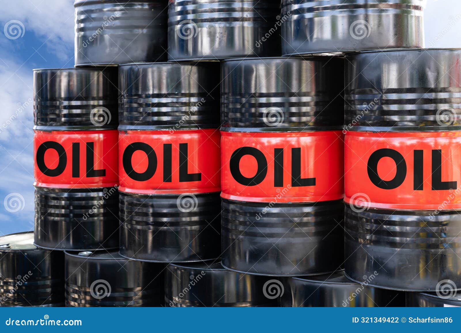 Stack of Drums with Crude Oil. Stock Illustration - Illustration of ...