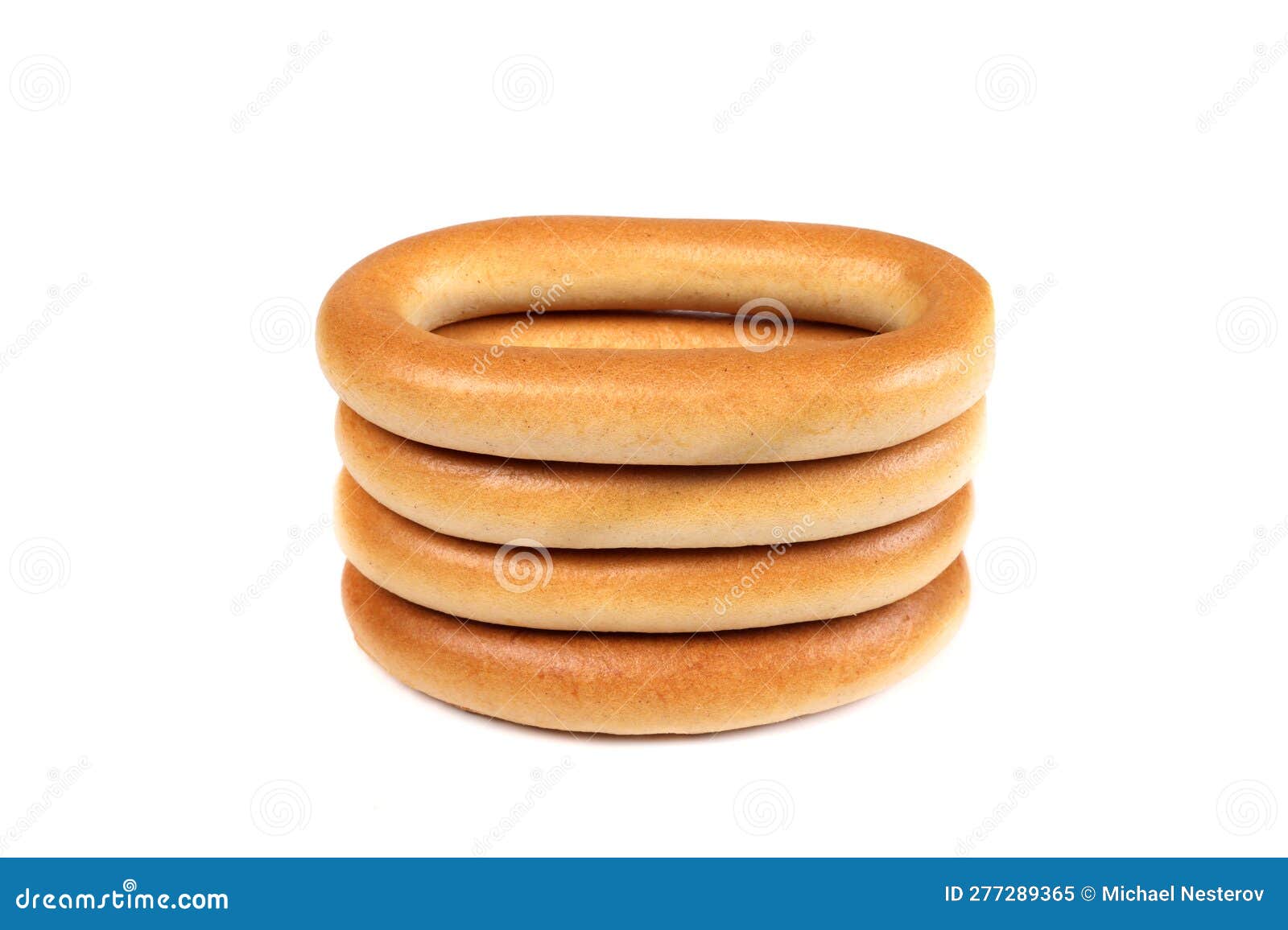Stack of Dry Bagels Isolated on White Stock Image - Image of product ...