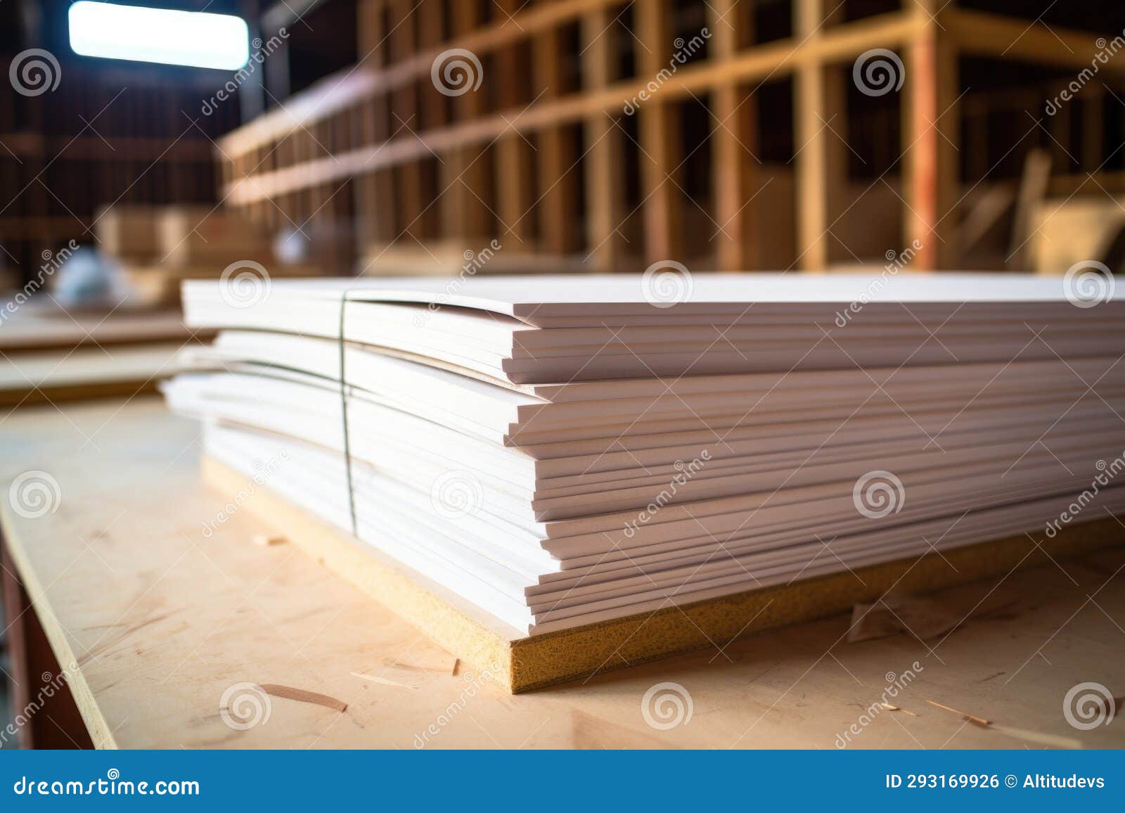 A Stack of Drywall Sheets in a Construction Site Stock Illustration ...