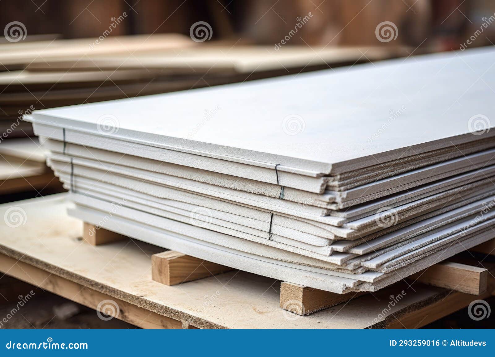 A Stack of Drywall Sheets in a Construction Site Stock Photo - Image of ...