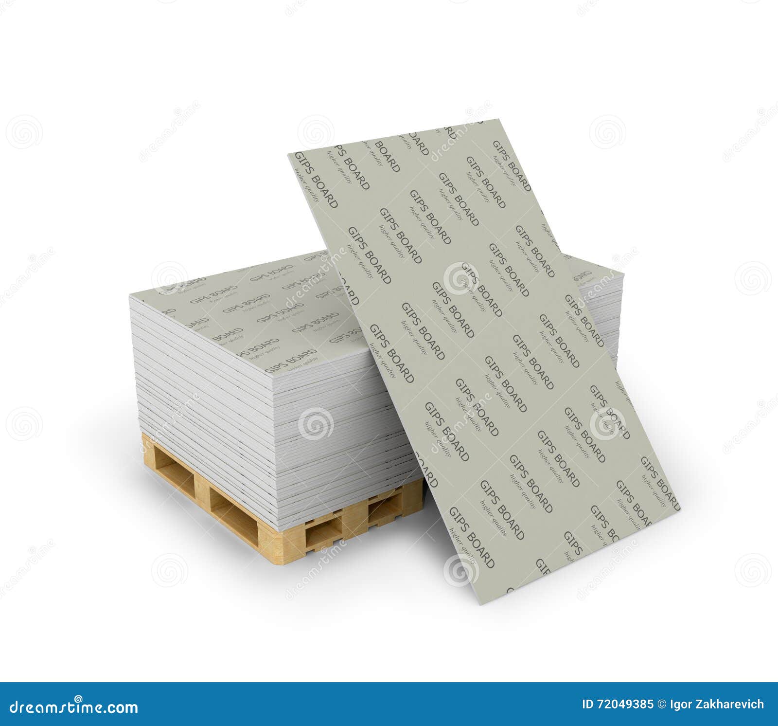 Stack Drywall Sheets Stacked on Wooden Pallets Stock Illustration ...