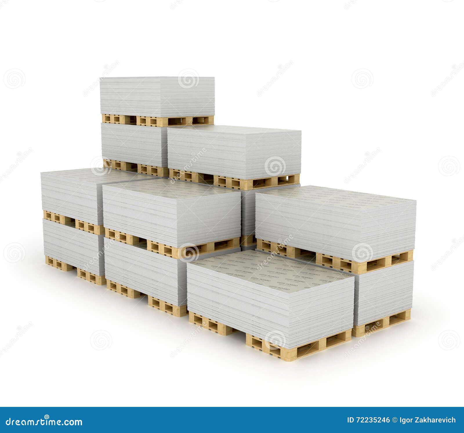 Stack Drywall Sheets Stacked on Wooden Pallets, Stock Illustration ...