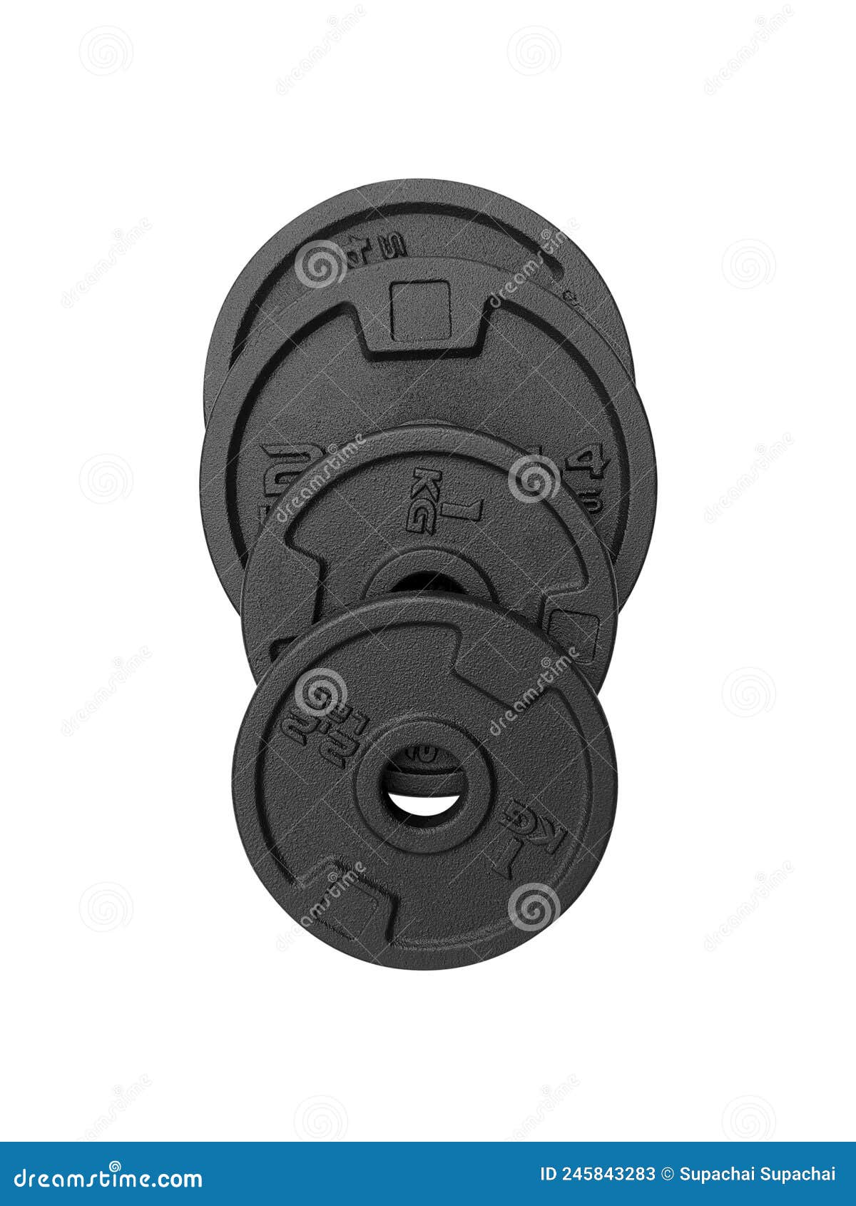 Stack of Dumbbell Discs Isolated on White Background Stock Image ...