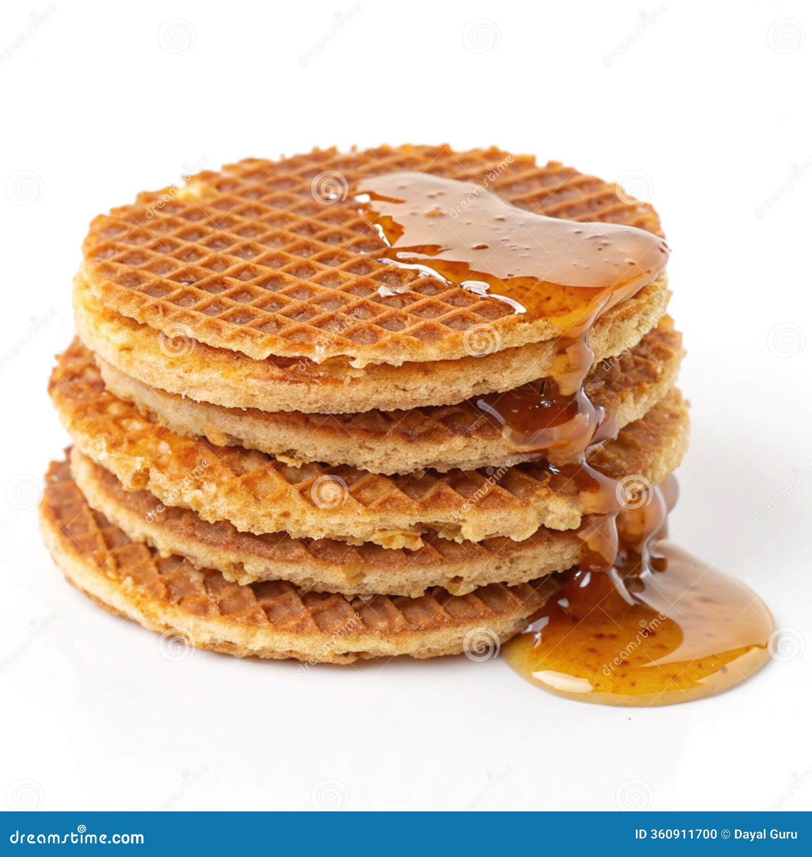 Dutch Waffles With Caramel Isolated On A Transparent Background Royalty ...
