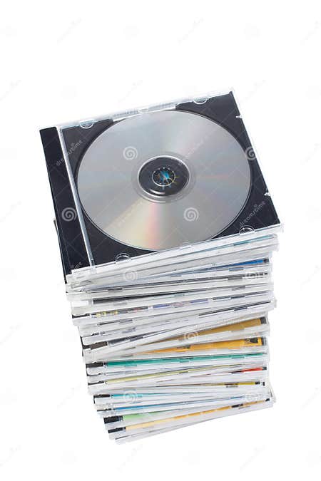 Stack of dvd s and cd s stock image. Image of case, digital - 1606509