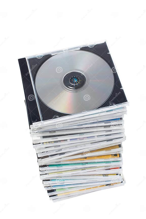 Stack of dvd s and cd s stock image. Image of case, digital - 1606509