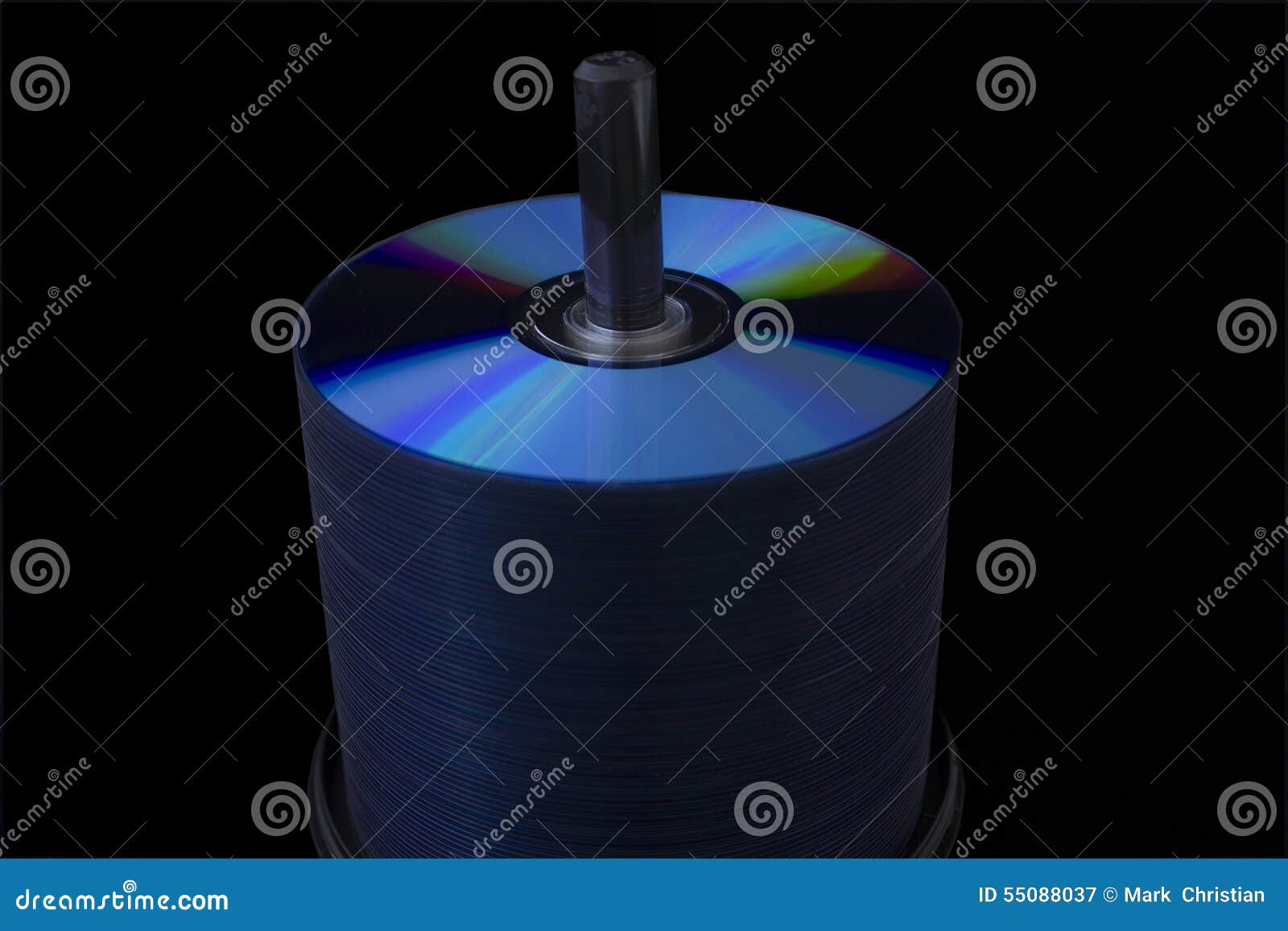 Stack of DVDs CDs Blu-ray on a Black Background Stock Image - Image of ...