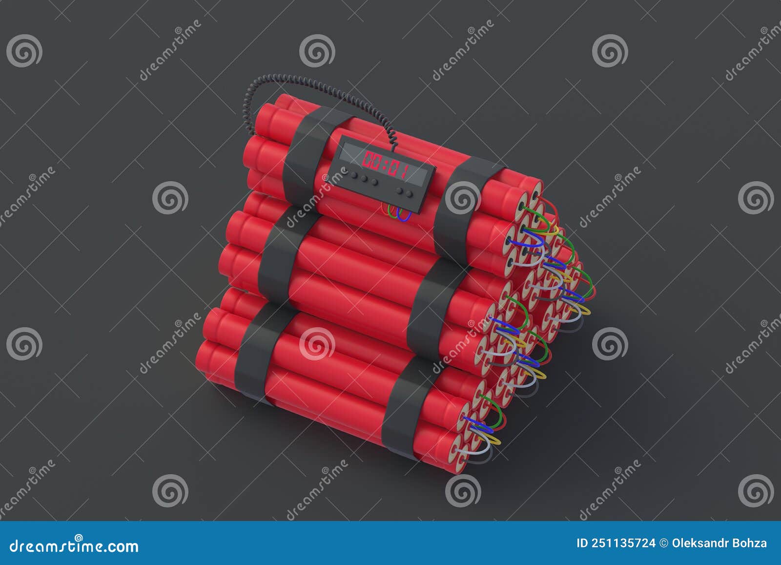 Stack of Dynamite Bombs with Digital Timer. Countdown and Deadline ...