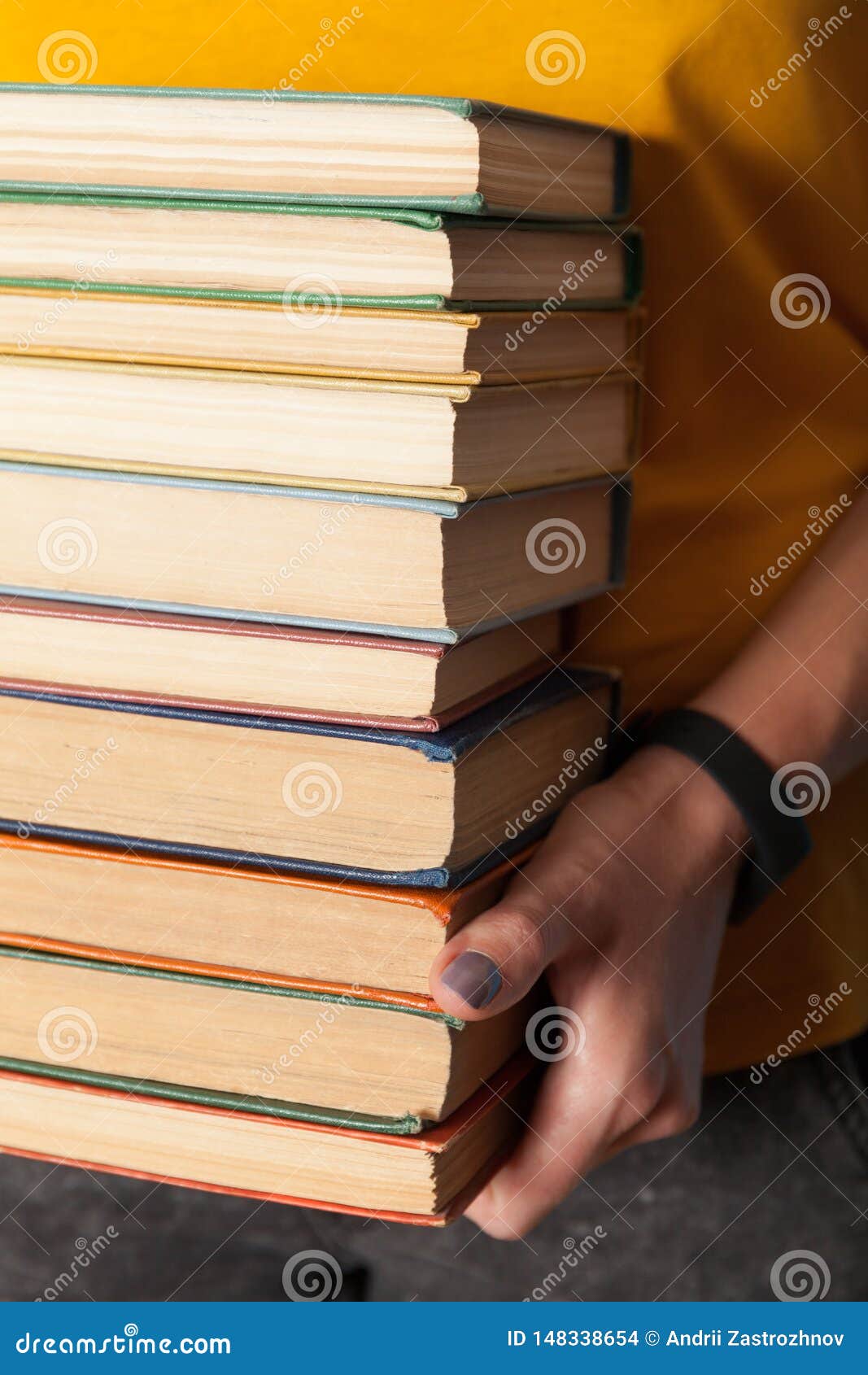 Stack of Education Books, Exam Concept Stock Photo - Image of learning ...