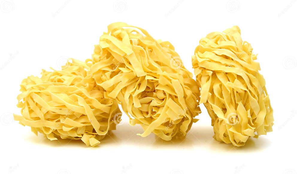 Stack Egg Noodles on a White Background Stock Photo - Image of kitchen ...