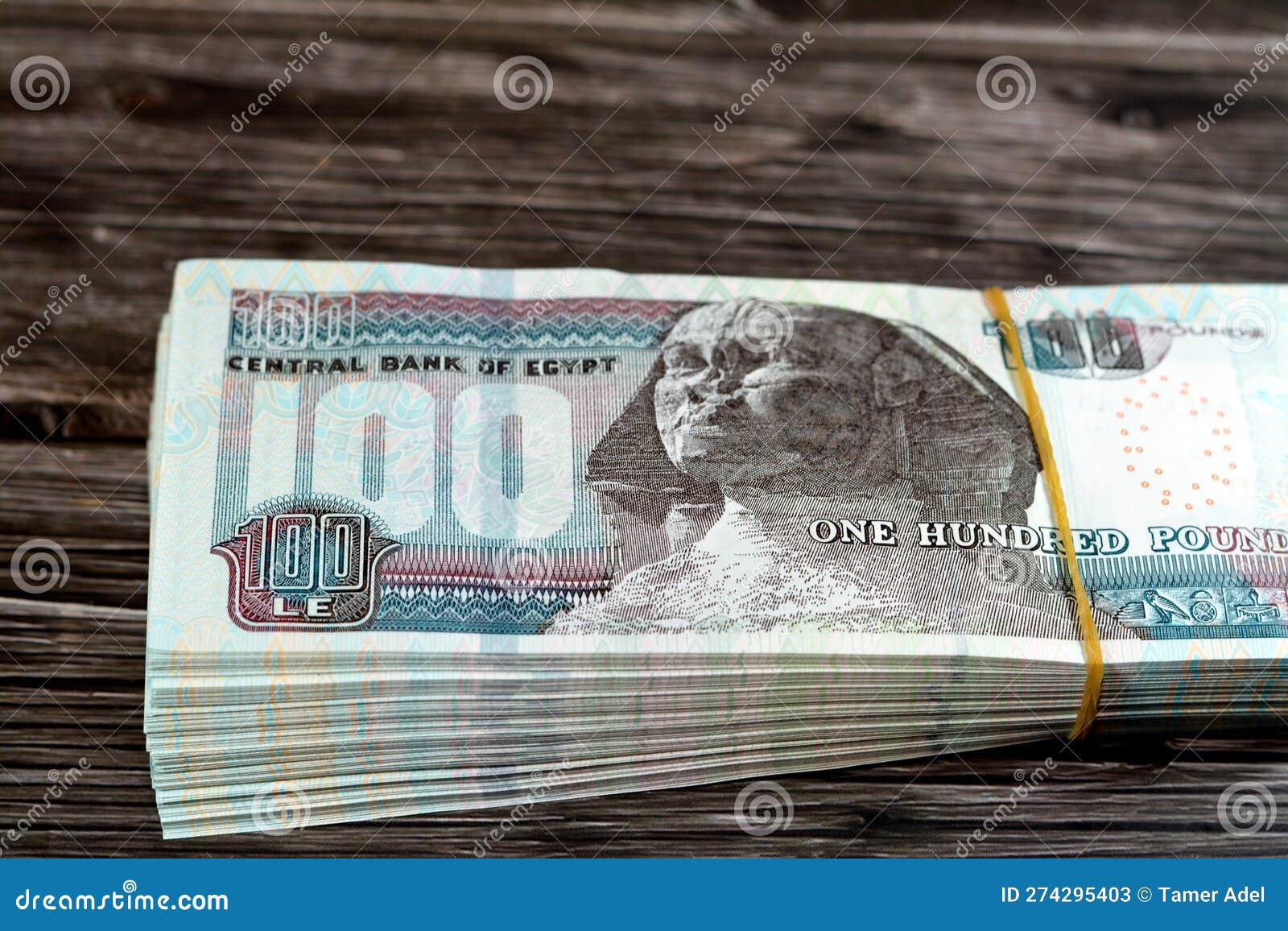 Stack of Egyptian Currency of 100 EGP LE One Hundred Egyptian Pound Bills, Spending, Giving and ...