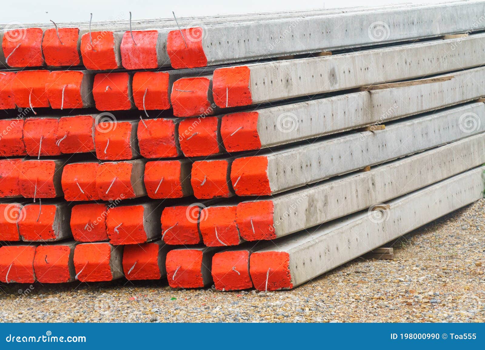 Stack of Electrical Concrete Poles Stock Photo - Image of concrete ...