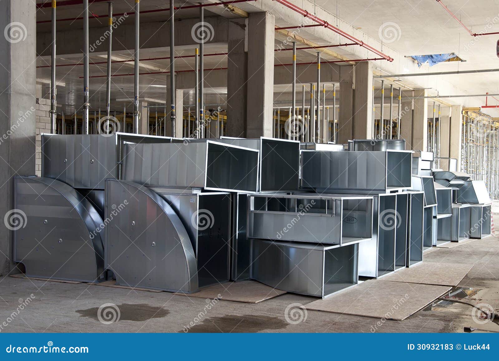 Stack of Elements of Ventilation Ducts Stock Image - Image of work ...