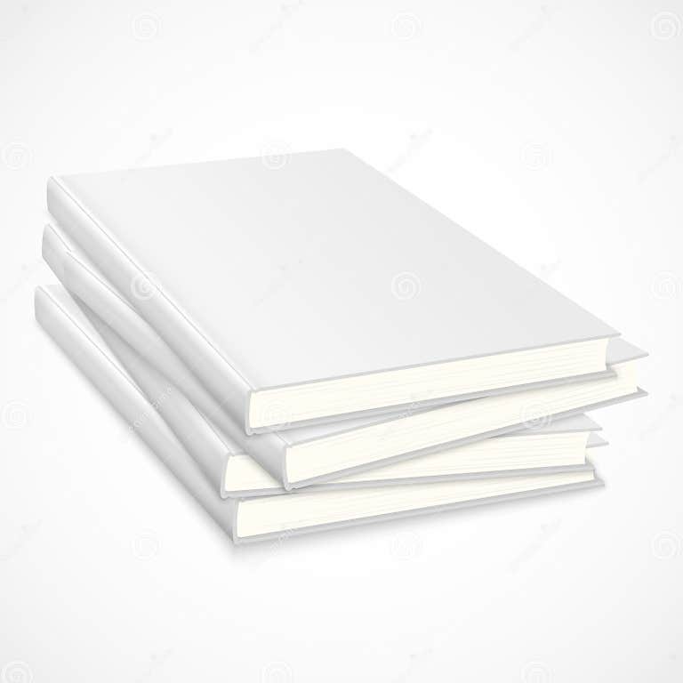 Stack of Empty Books with White Cover Stock Vector - Illustration of ...