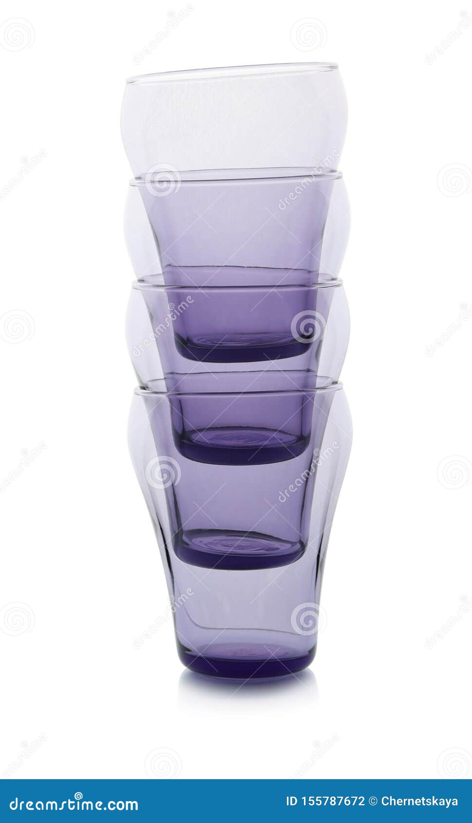 Stack of Empty Colorful Glasses on White Stock Photo - Image of classic ...