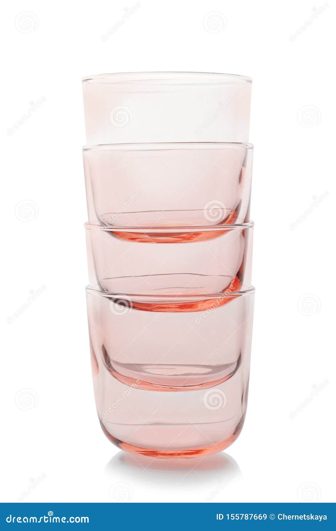Stack of Empty Colorful Whiskey Glasses on White Stock Image - Image of ...