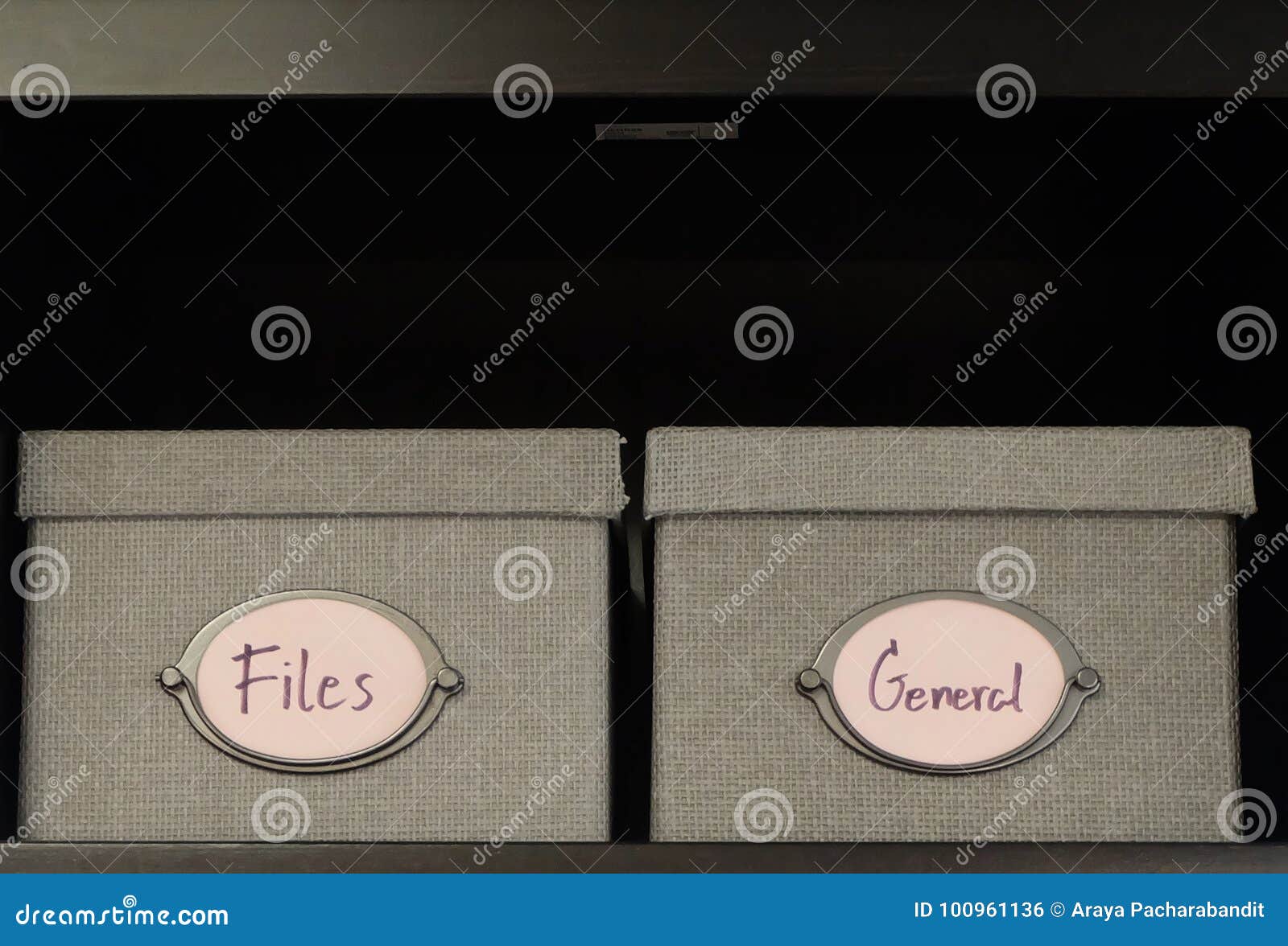 Stack of Office Storage Boxes on Shalf Stock Photo - Image of object ...