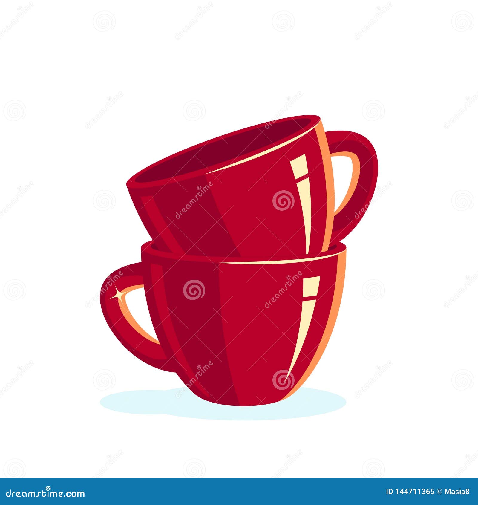 Stack of Empty Red Cups, Vector Icons Stock Vector - Illustration of ...