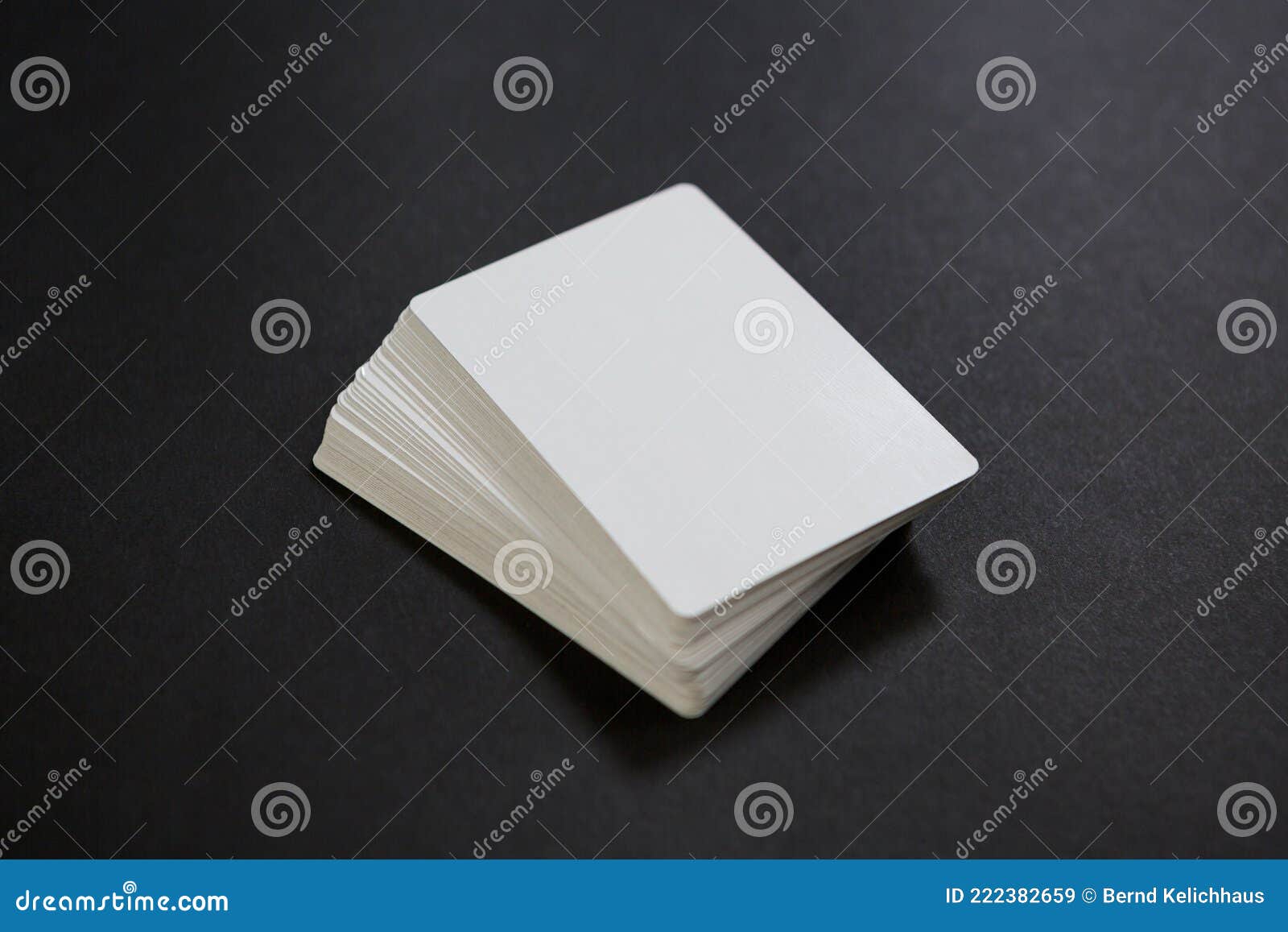 Stack of Empty White Cards on the Black Table Stock Image - Image of ...