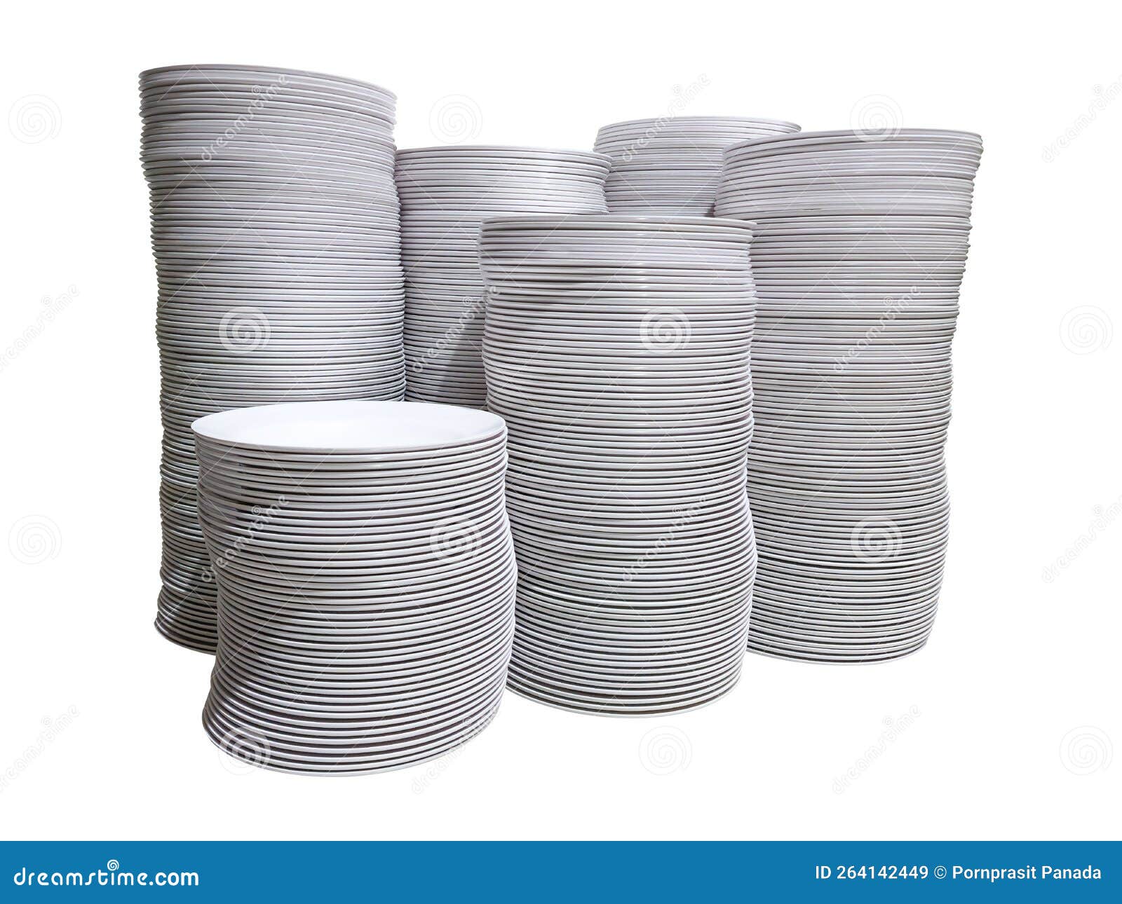 Stack of Empty White Plates Isolated on White Background. Stock Image ...