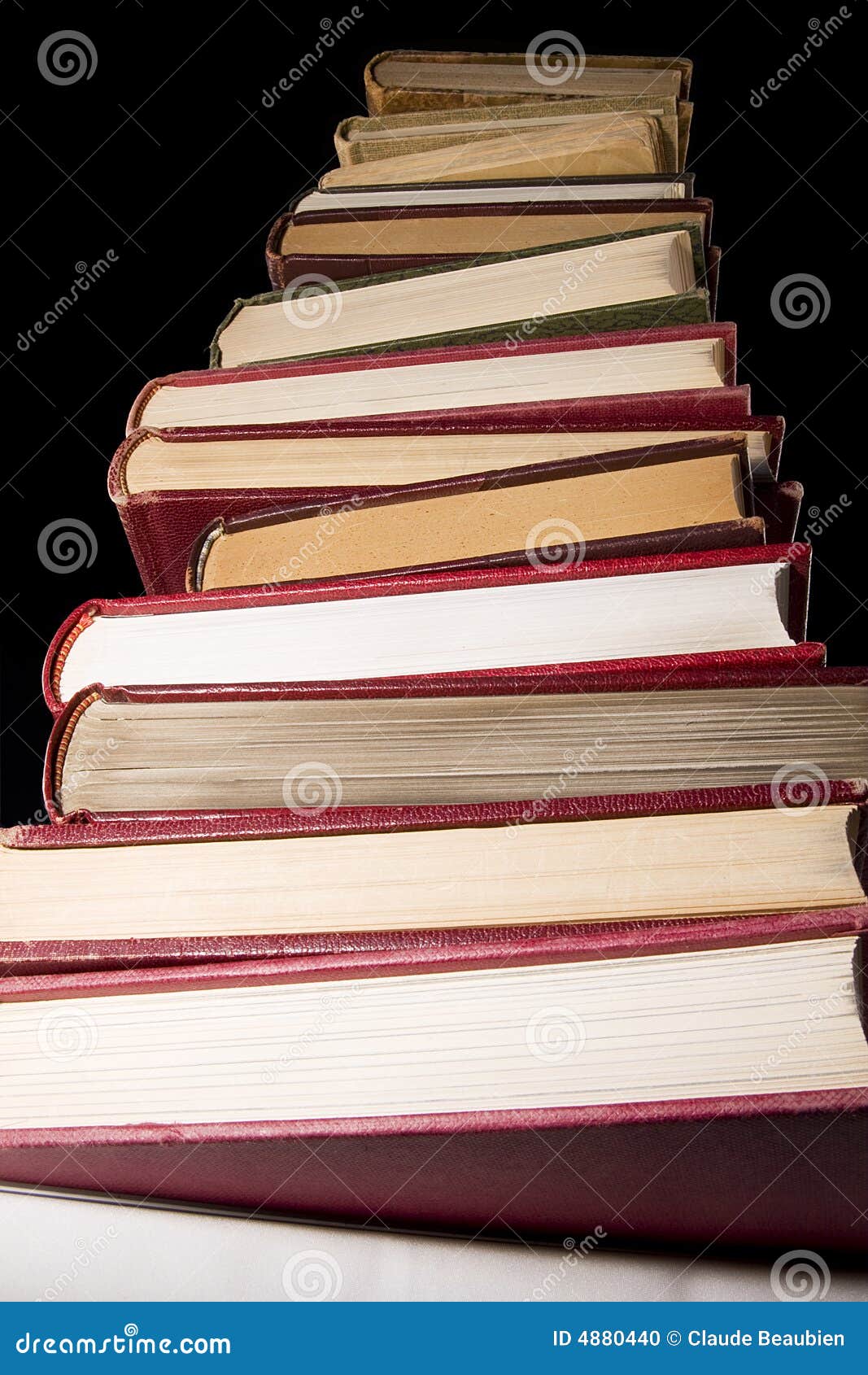 Stack of Encyclopedia Books Over Black Background Stock Photo - Image ...