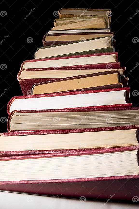 Stack of Encyclopedia Books Over Black Background Stock Photo - Image ...