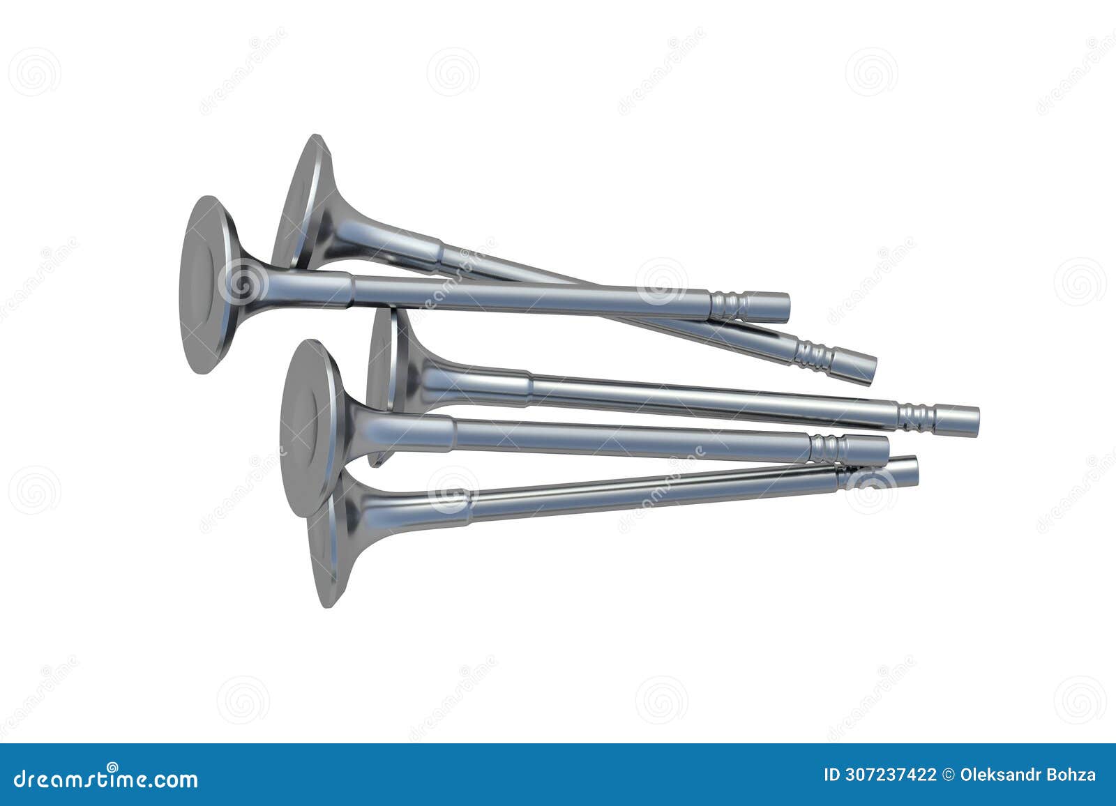 Stack of Engine Valves Isolated on White Background. Top View Stock ...