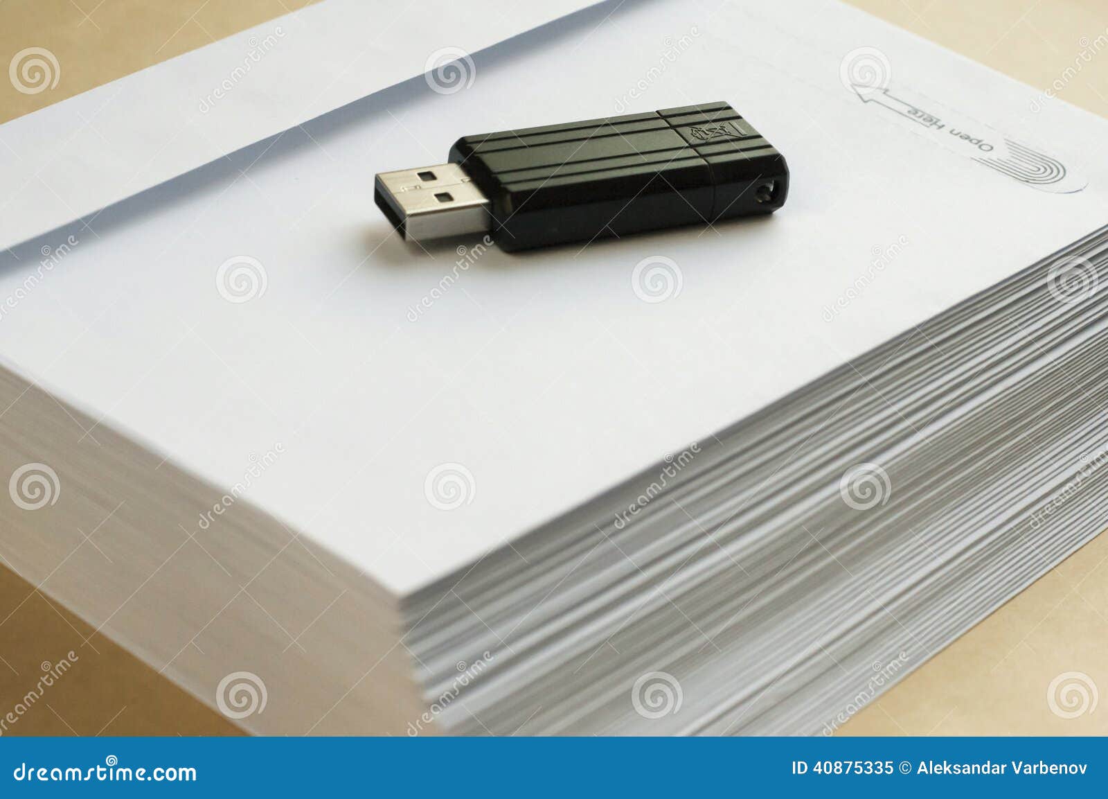 Stack Envelopes and Flash Drive Stock Image - Image of business, stack ...