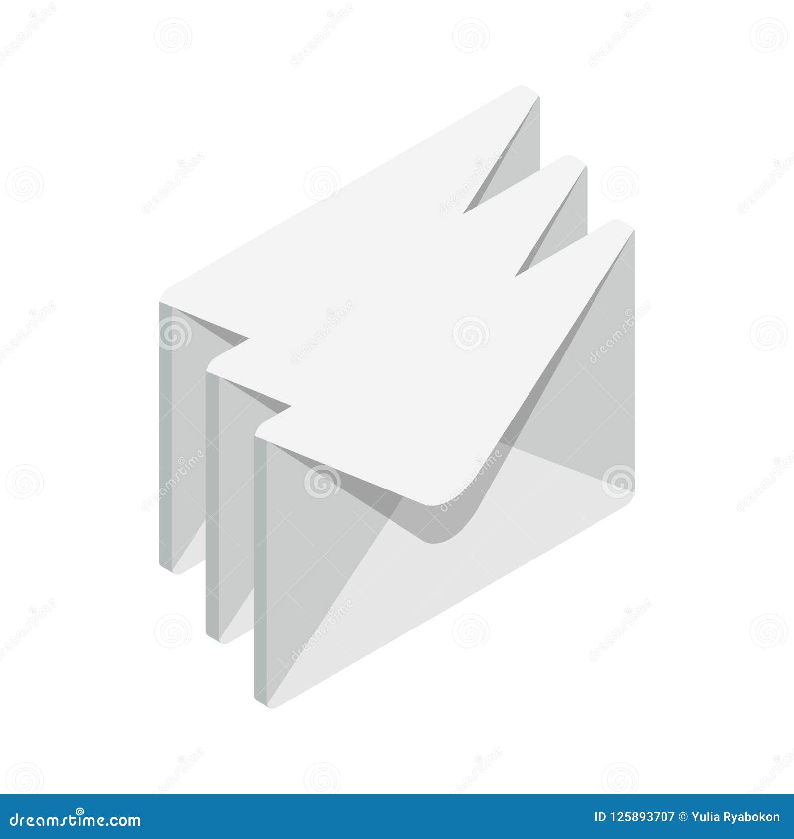Stack of Envelopes Icon, Isometric 3d Style Stock Illustration ...
