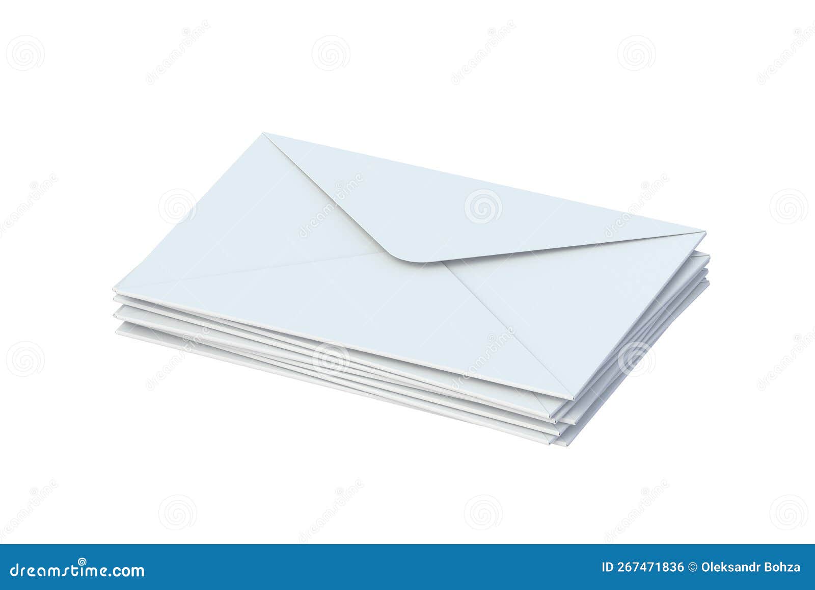 Stack of Envelopes Isolated on White Background Stock Illustration ...