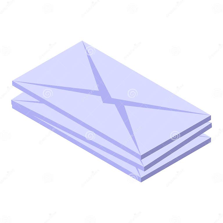 Stack of Envelopes Isometric Sending Mail Icon Stock Vector ...