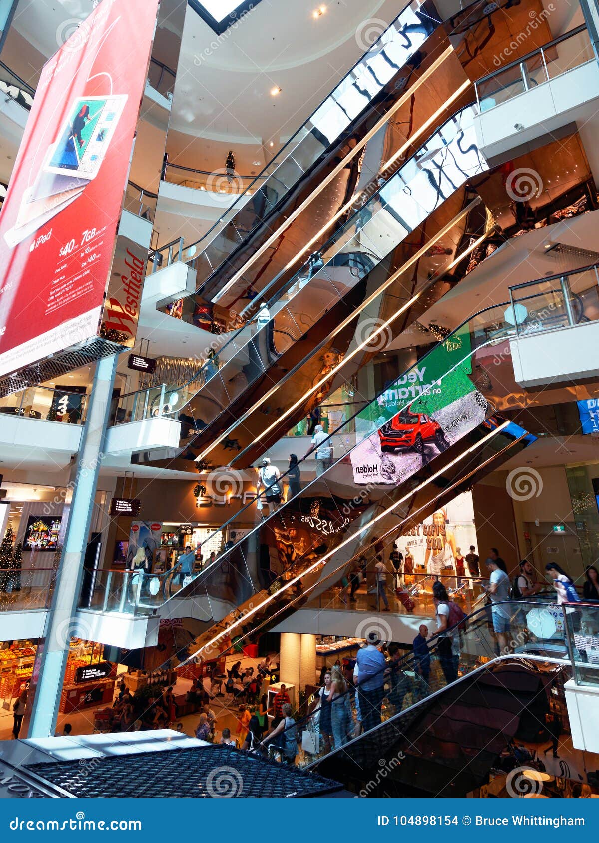 A Stack of Escalators in a Shopping Mall Editorial Stock Image - Image ...