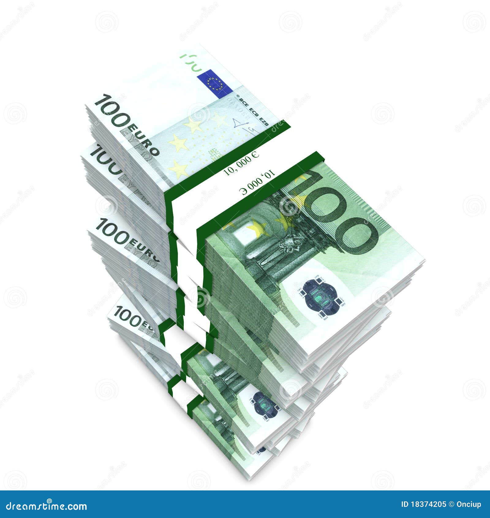 Stack of euro stock illustration. Illustration of isolated - 18374205