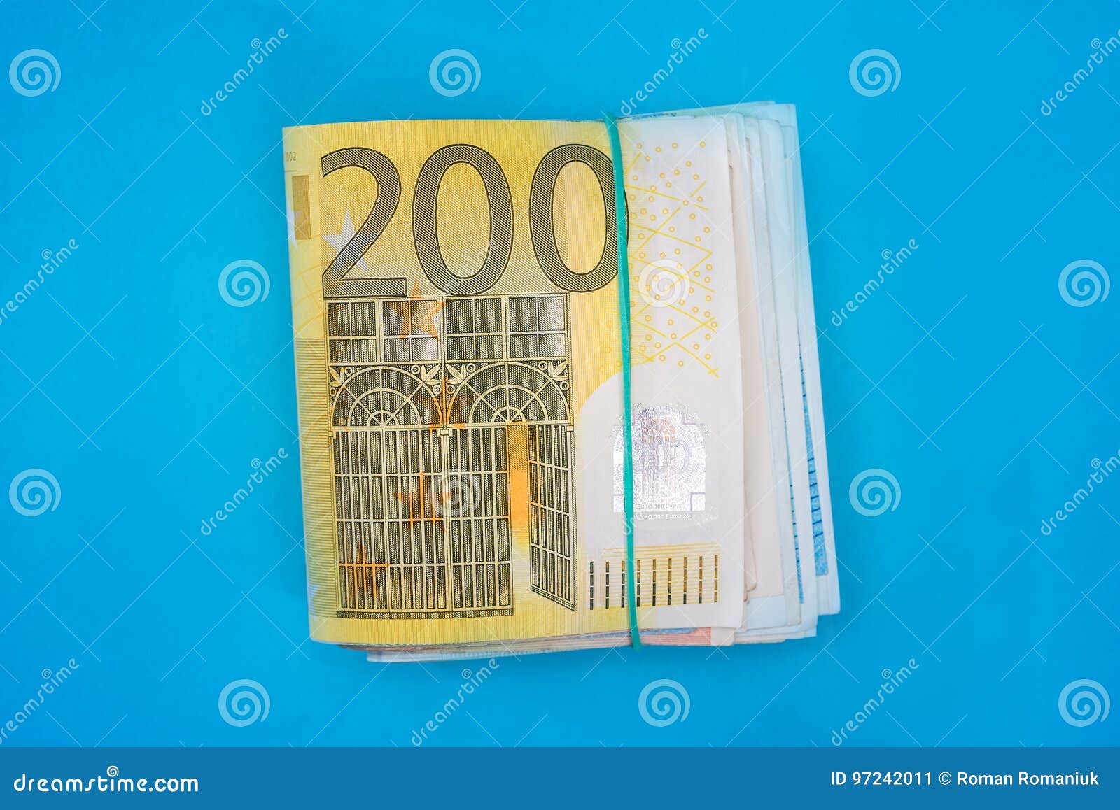 Stack of 200 Euro Banknote Isolated Stock Image - Image of background ...