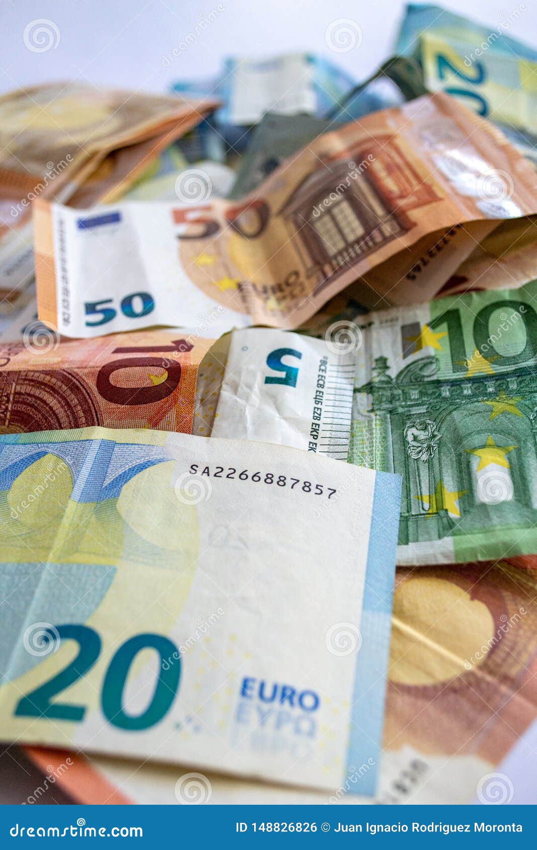 Stack of euro banknotes stock photo. Image of business - 148826826