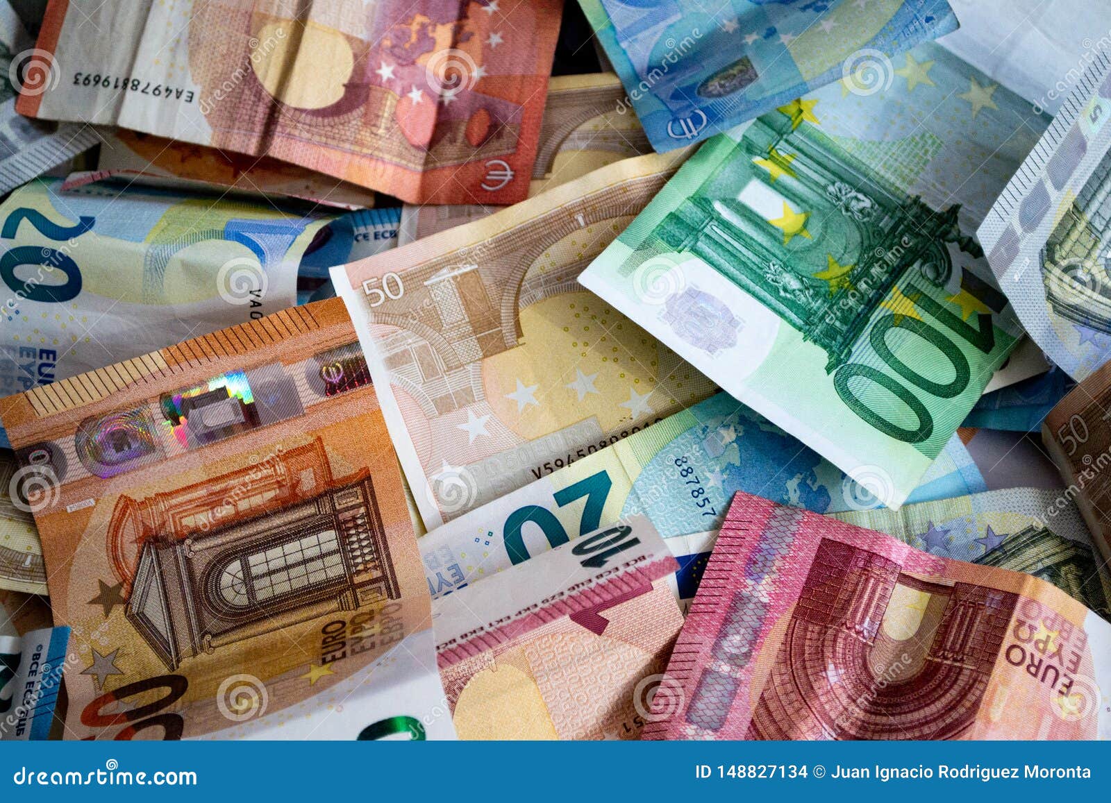 Stack of euro banknotes stock photo. Image of finance - 148827134