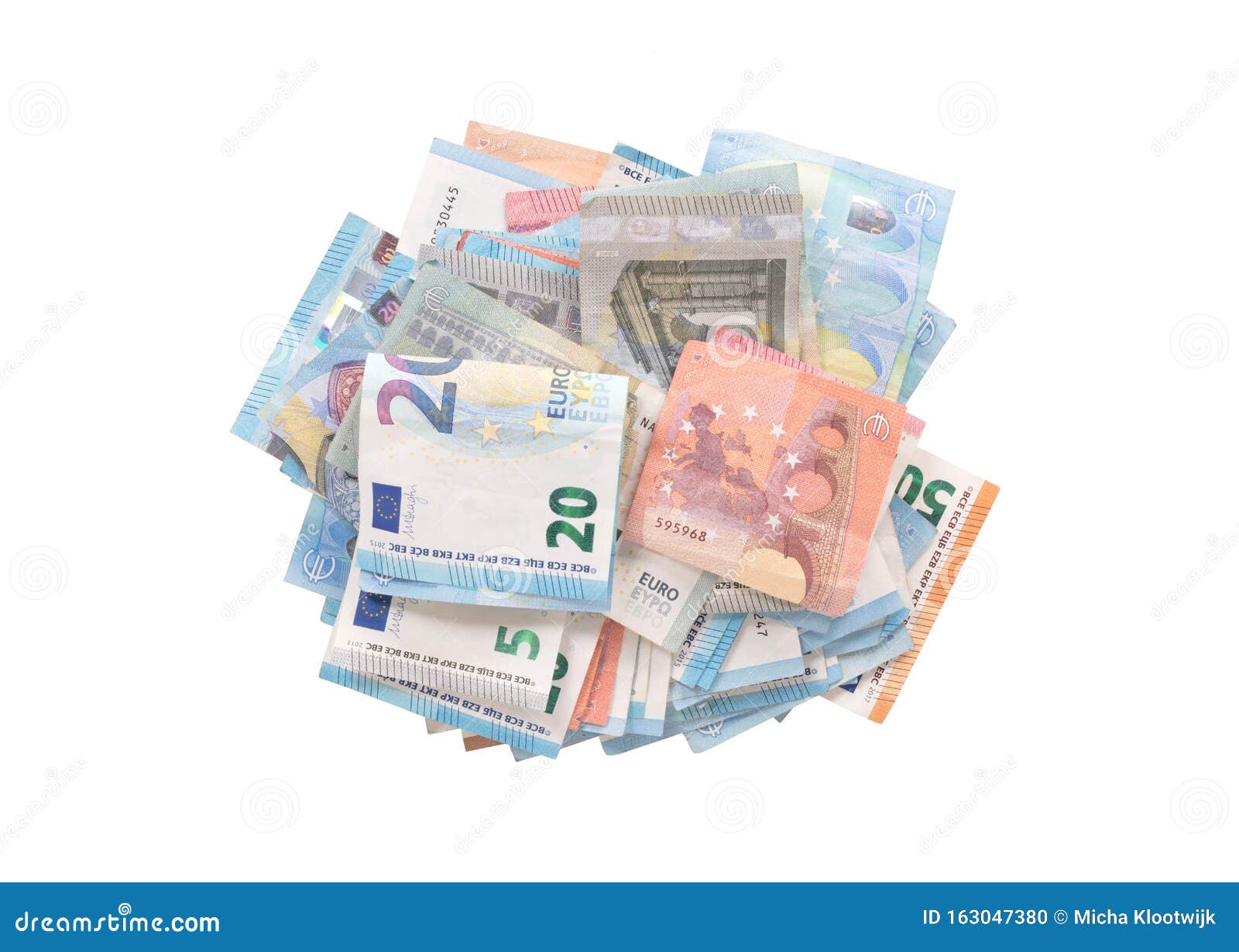 Stack of euro banknotes stock photo. Image of bank, financial - 163047380