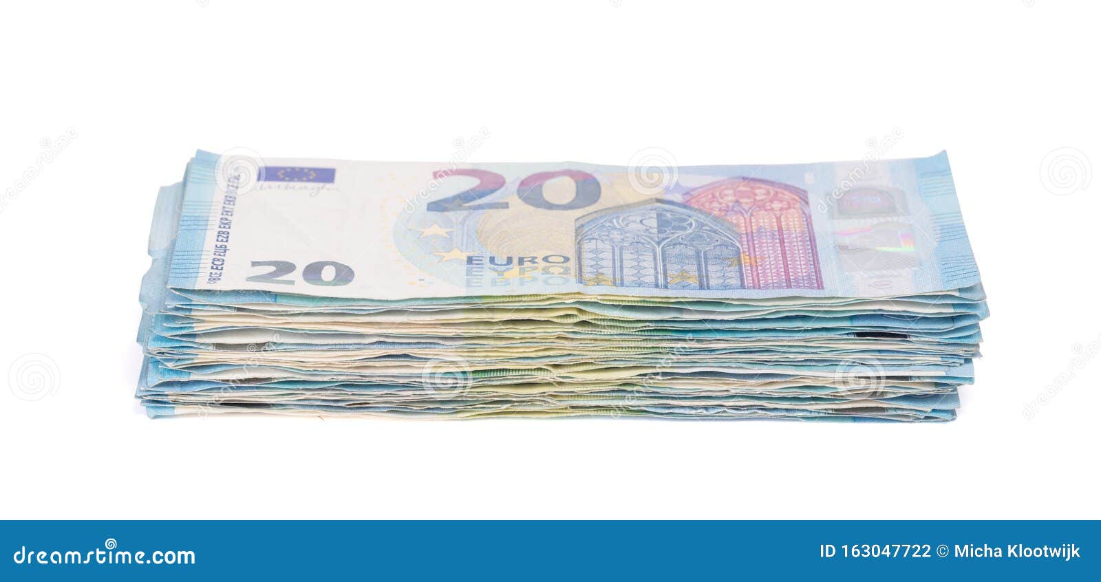 Stack of euro banknotes stock photo. Image of money - 163047722
