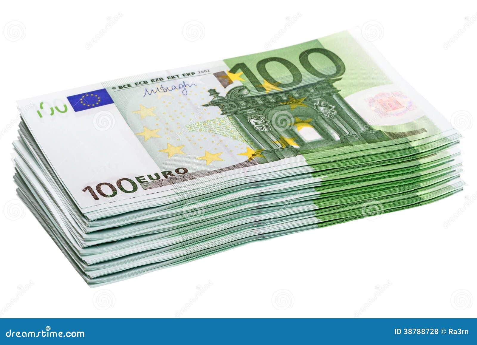 Stack of 100 Euro Banknotes Stock Photo - Image of green, currency ...