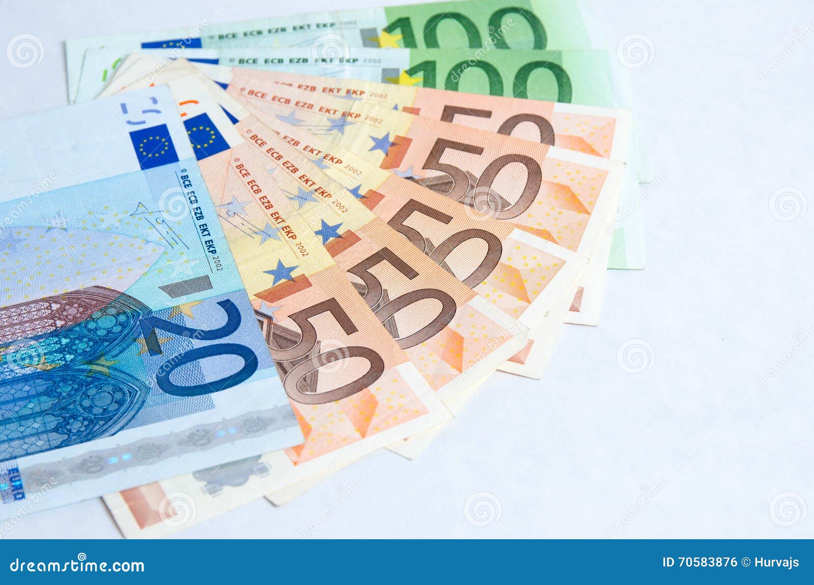 Stack of Euro Banknotes Isolated Stock Photo - Image of number, banking ...