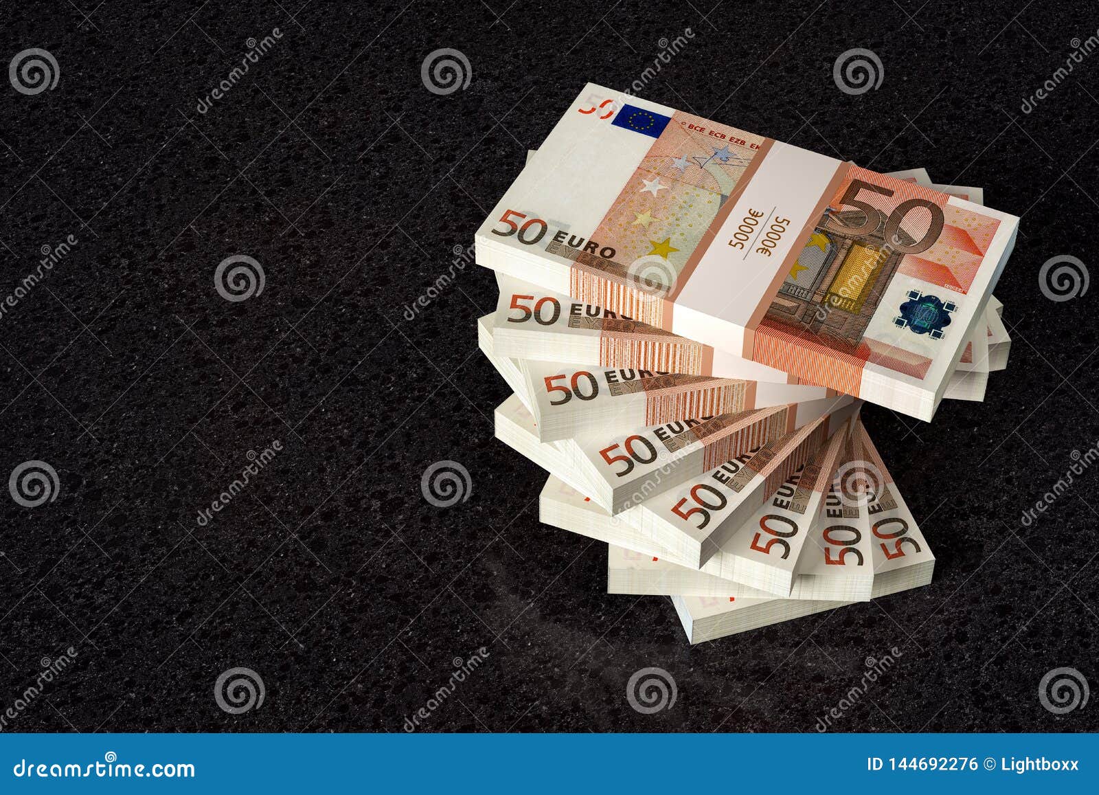 Stack of 50 Euro banknotes stock photo. Image of growing - 144692276