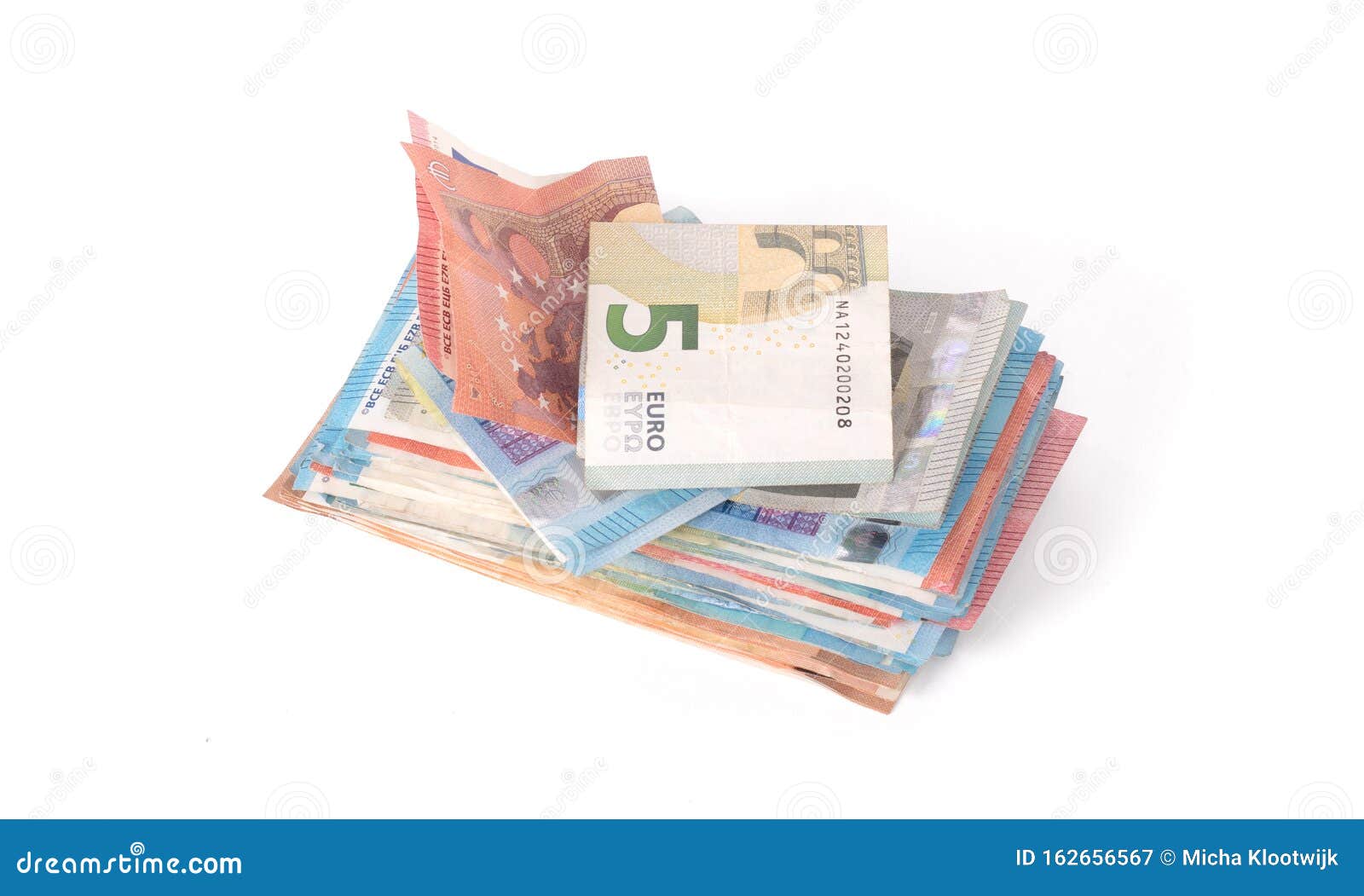Stack of euro banknotes stock image. Image of currency - 162656567